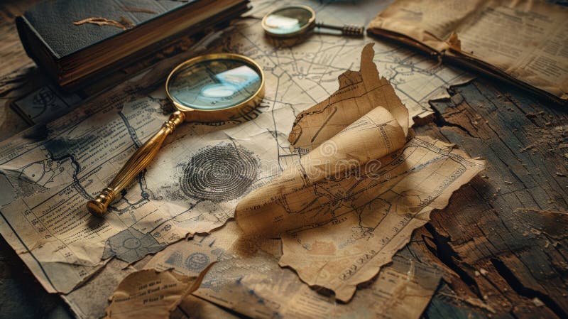 The Vintage Map Exploration. AI Generated Stock Image - Image of ...