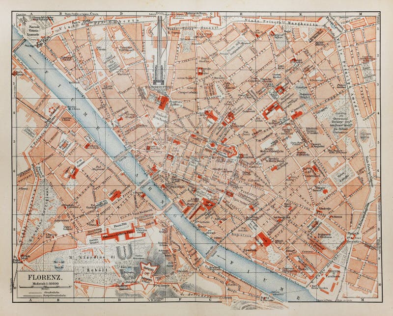 Vintage map of Florence stock photo. Image of history - 23055830