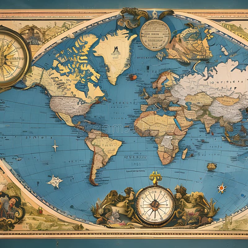 1245 Vintage Map Illustrations: a Vintage and Map-inspired Background ...