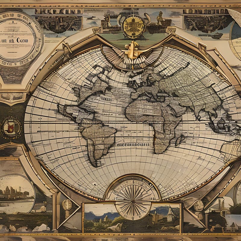 1245 Vintage Map Illustrations: a Vintage and Map-inspired Background ...