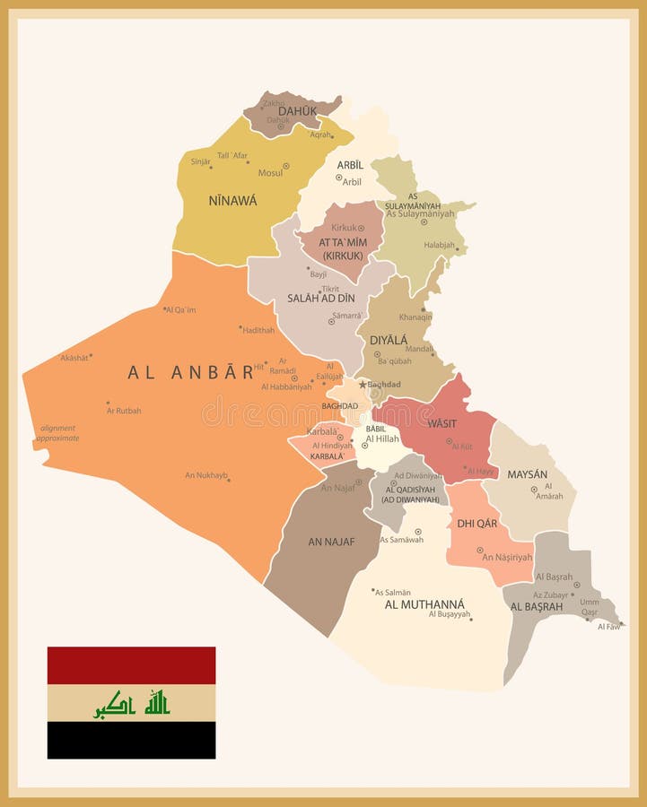 Iraq Political Map in Colors of Blue Stock Vector - Illustration of ...