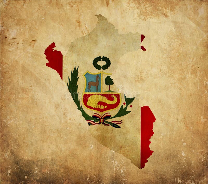 Vintage Map Of Peru On Grunge Paper Stock Photo - Image of europe ...