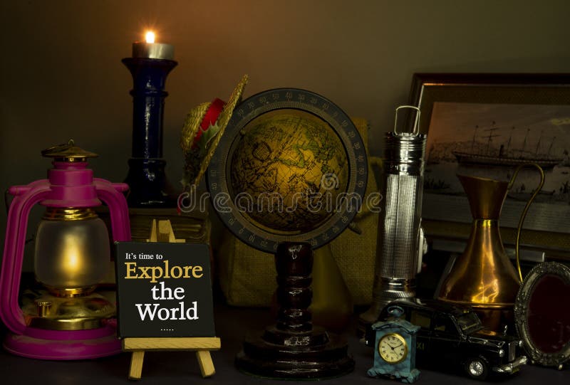 Vintage Map Showing the Concept of Travel the World Stock Photo - Image ...