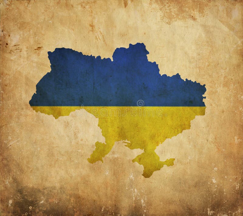 Vintage Map of Ukraine on Grunge Paper Stock Image - Image of line ...