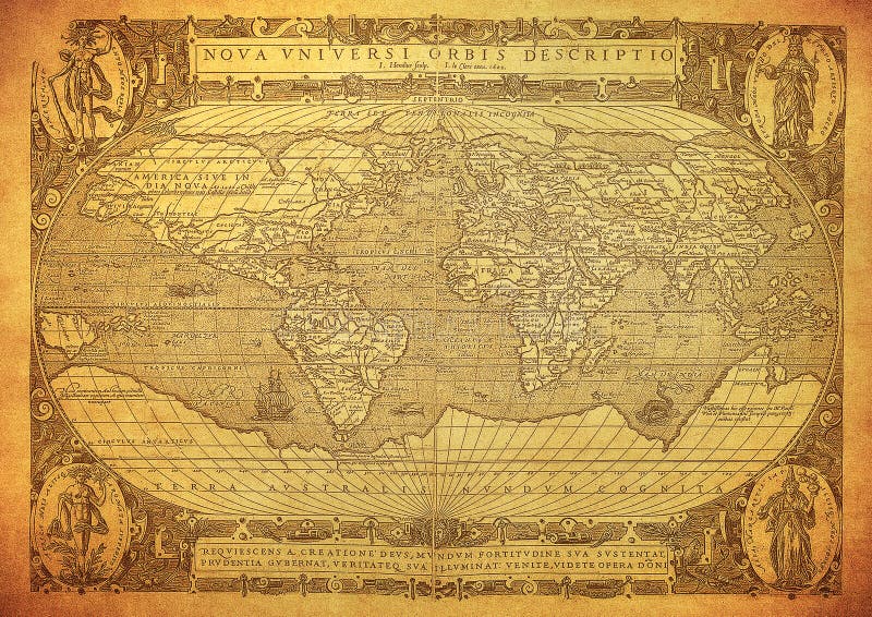 Vintage map 1746 stock image. Image of oceans, antique - 30296509