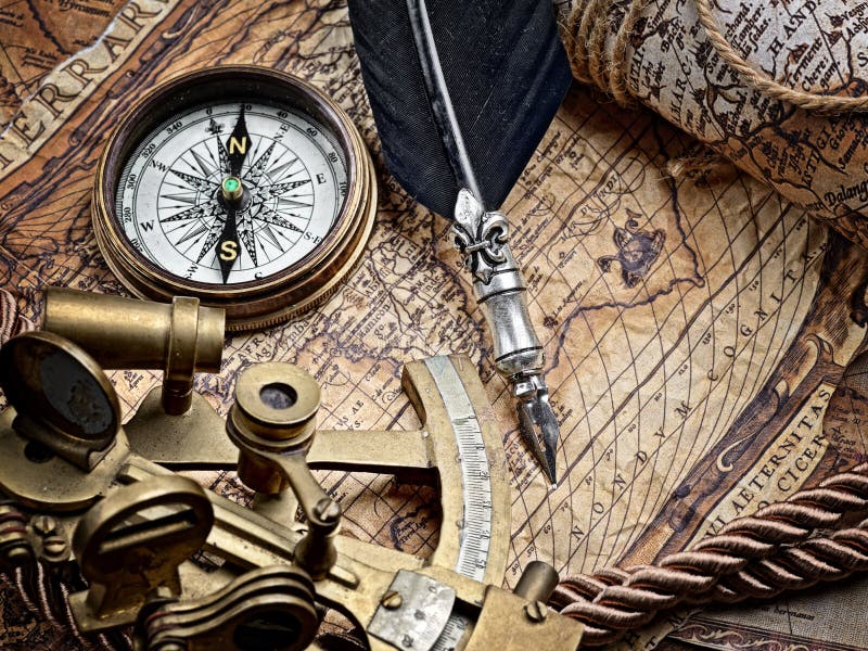 Vintage marine still life stock photo. Image of manuscript - 37530862