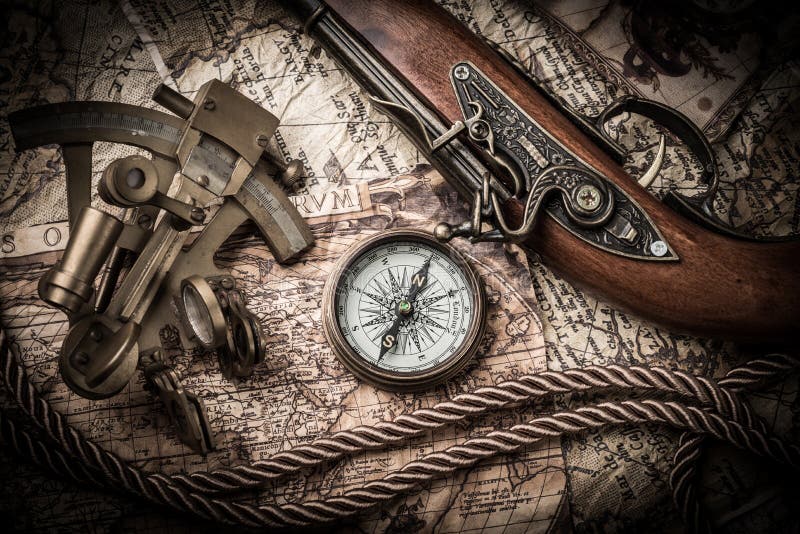 Vintage marine still life stock photo. Image of compass - 45607554