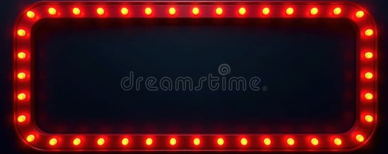 Vintage Marquee Sign Frame, Dark Background, Glowing Lights, Aged, Bar ...