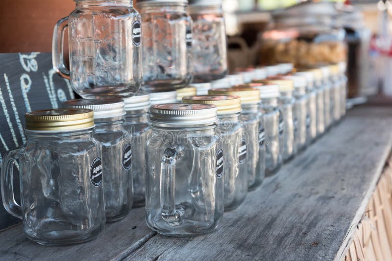 Empty Vintage Mason Jar Isolated on White Background Stock Image ...