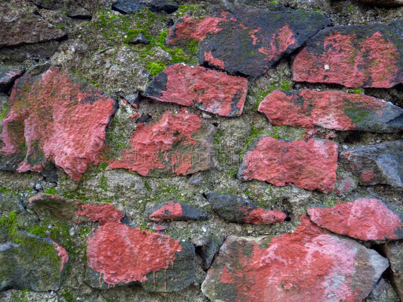 Vintage Masonry Red Stone. Old Wall Made of Rough Stones Stock Photo ...