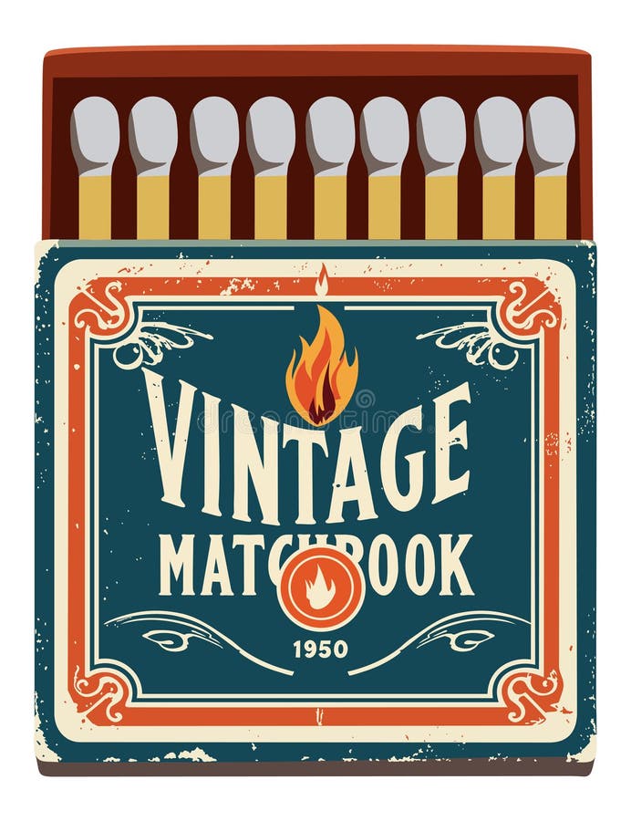 Vintage Matchbook. Vector Isolated Illustration Stock Illustration ...