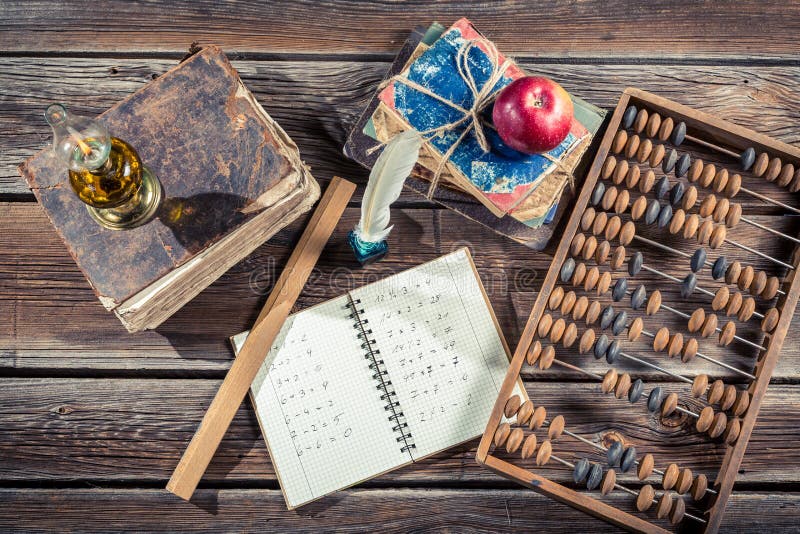 Vintage Mathematics Classes in School Stock Photo - Image of ...