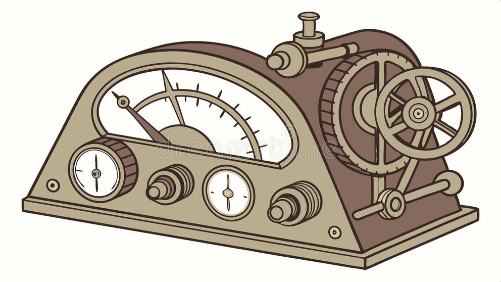 Vintage Measuring Device, Retro Technology and Science Tool Vector ...
