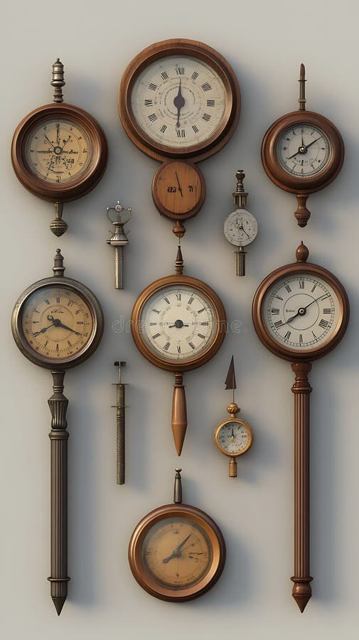 Vintage Measuring Instruments Collection Stock Illustration ...