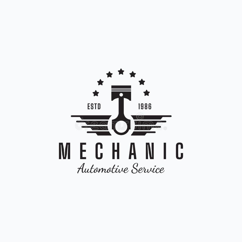 Vintage Mechanic Logo Vector Illustration Design. Service Garage Logo ...