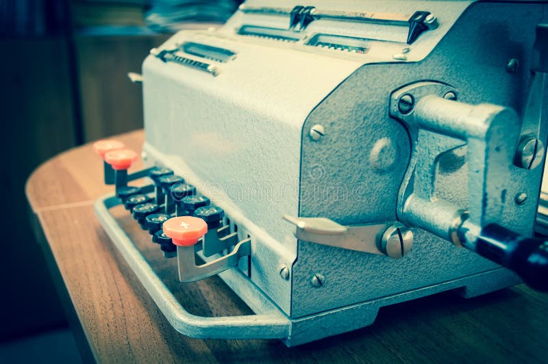 Vintage Mechanical Adding Machine Stock Image - Image of vintage ...