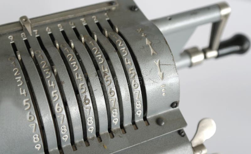 Vintage Mechanical Arithmometer Stock Photo - Image of adding ...
