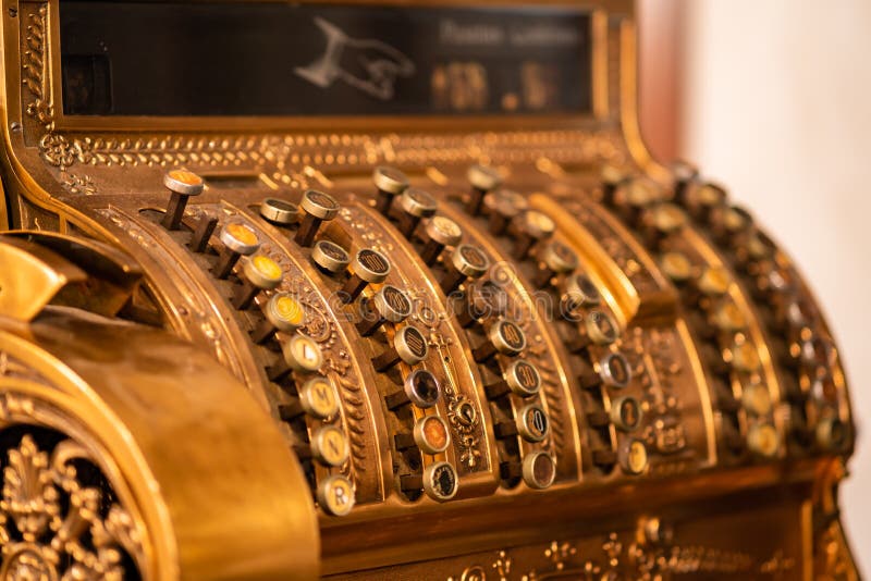 Vintage Mechanical Cash Register System Stock Photo - Image of national ...