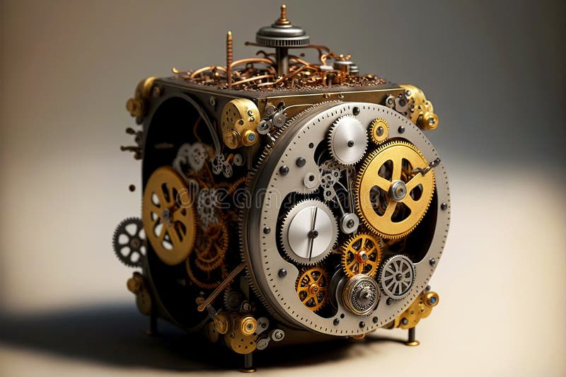 Vintage Mechanical Clock Disassembled and Clockwork with Wheels and ...