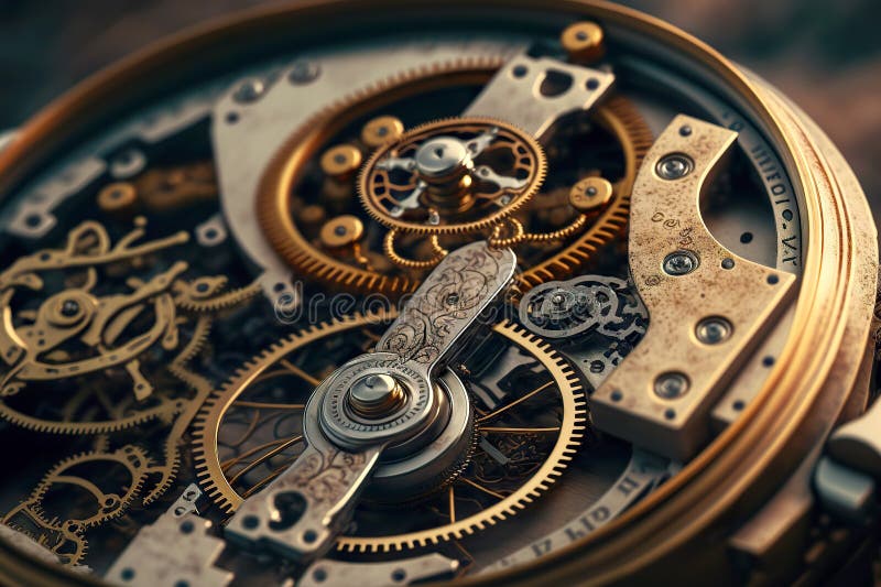 Vintage Mechanical Clock Disassembled and Clockwork with Wheels and ...