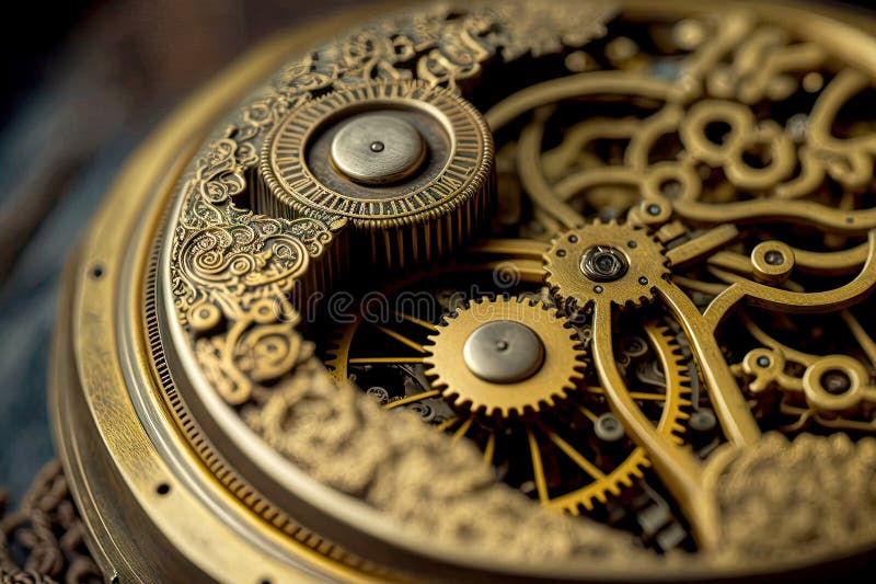 Vintage Mechanical Clock Disassembled and Clockwork with Wheels and ...