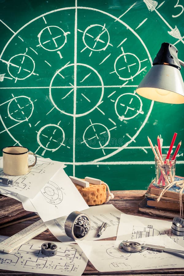 Vintage Mathematics Desk With Books Stock Image - Image of calculus ...