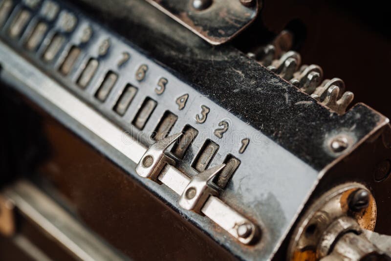 Vintage Mechanical Manual Counting Machine for Mathematical Calc Stock ...