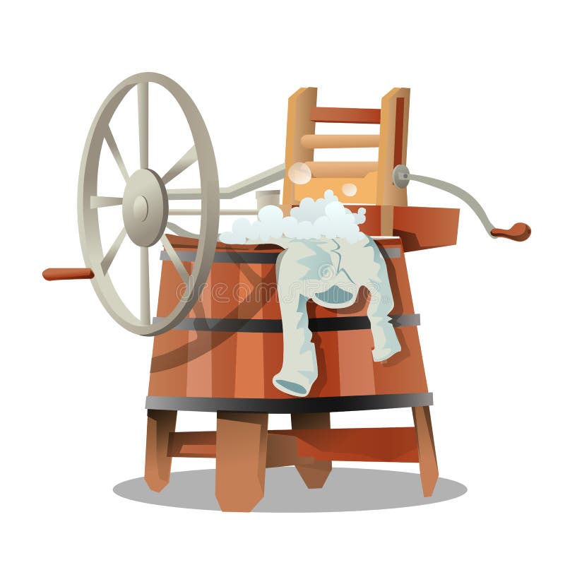 Vintage Mechanical Washing Machine Stock Vector - Illustration of ...