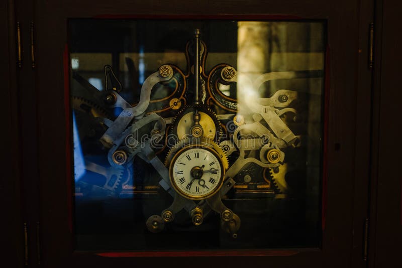 Vintage Mechanical Watch Inside of a Cabinet Editorial Stock Photo ...