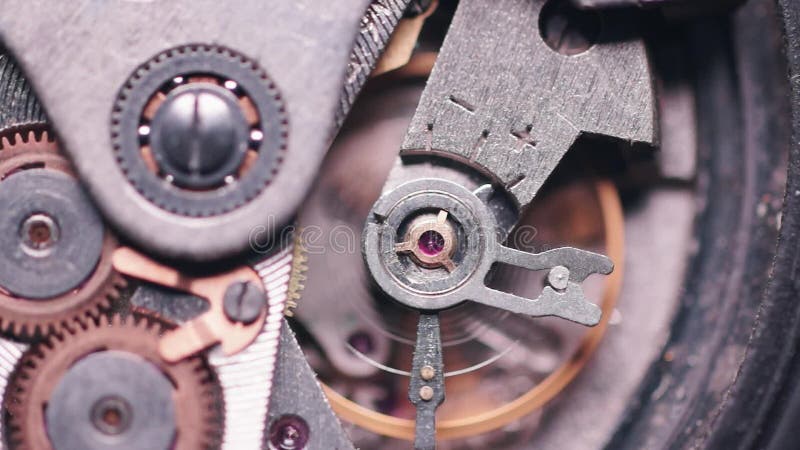 Vintage Mechanical Clock Gears Mechanism Stock Video - Video of ...