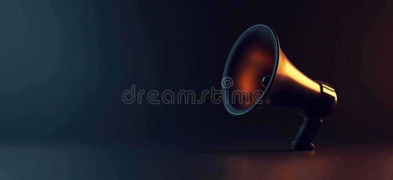 Vintage Megaphone on Dark Background, Retro Design, Dramatic Lighting ...