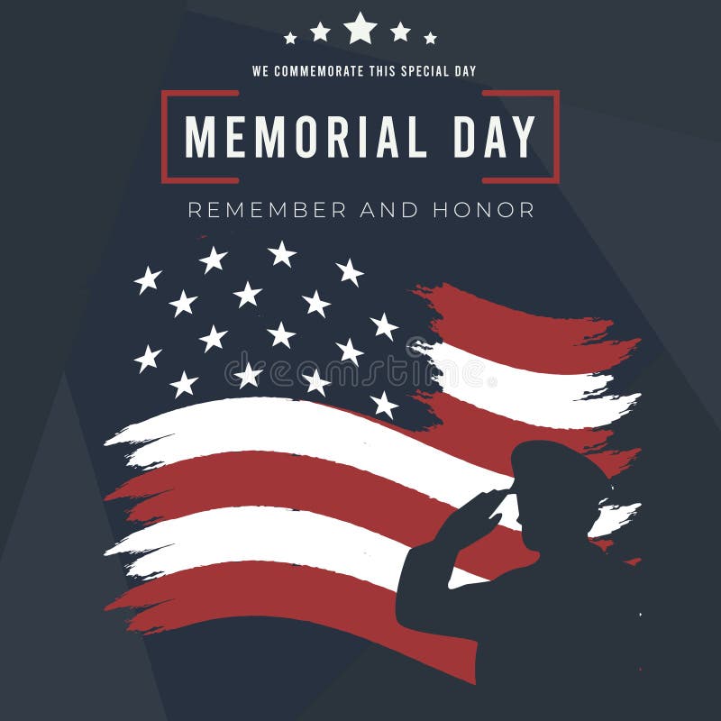 Vintage Memorial Day Poster Vector Stock Vector - Illustration of blue ...