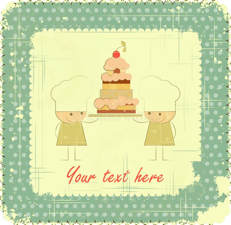 Vintage Menu Card Design with Chef, Birthday Card Stock Vector ...