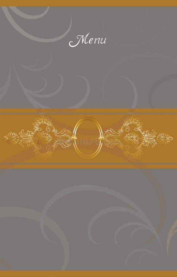 Red, Gold and Black Vintage Menu Cover Design Stock Vector ...