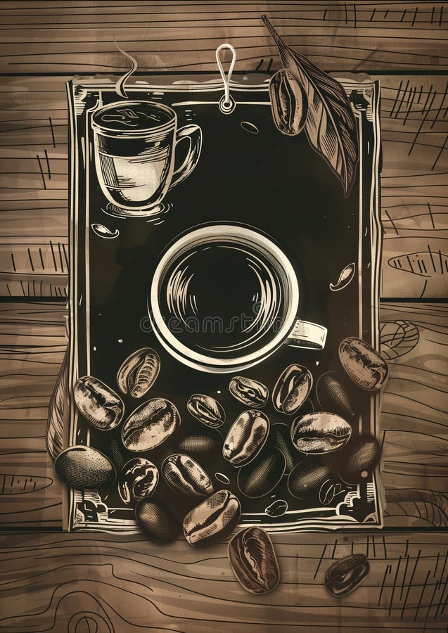 Vintage Coffee Menu with Rustic Charm, Generative AI Stock Illustration ...