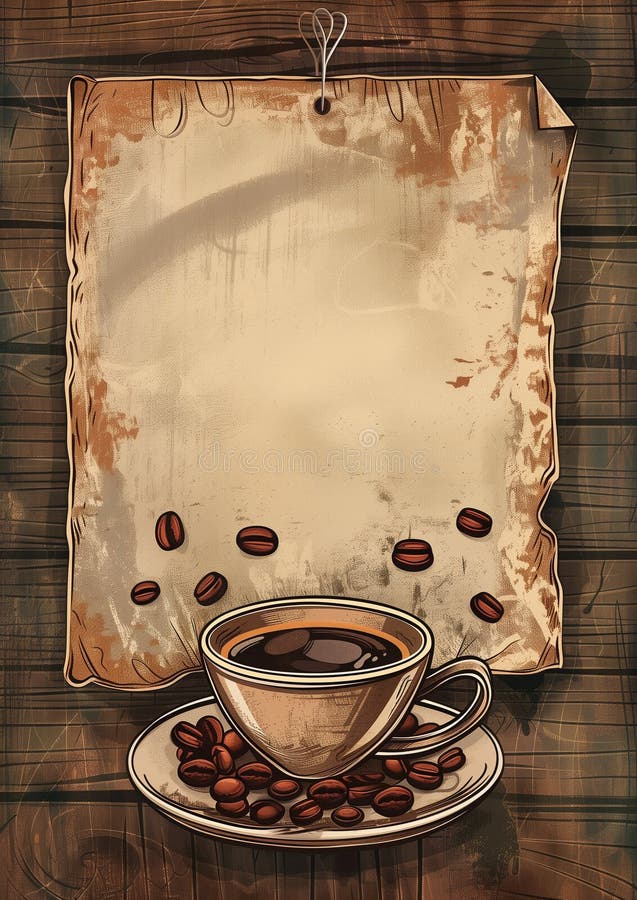 Vintage Coffee Menu with Rustic Charm, Generative AI Stock Illustration ...