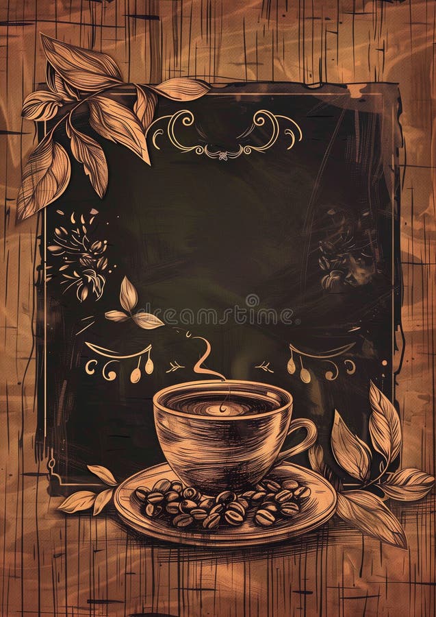 Vintage Coffee Menu with Rustic Charm, Generative AI Stock Illustration ...