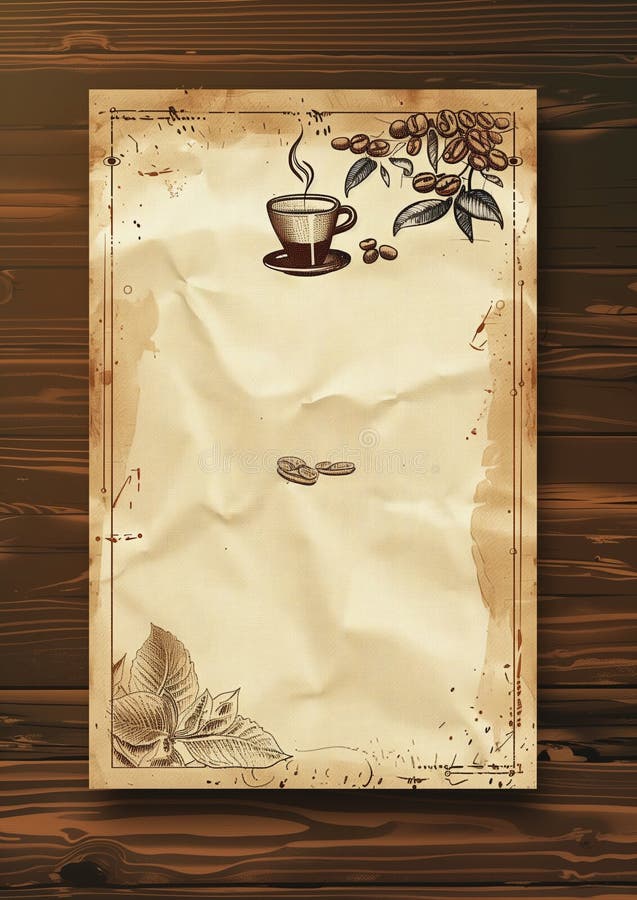 Vintage Coffee Menu with Rustic Charm, Generative AI Stock Illustration ...