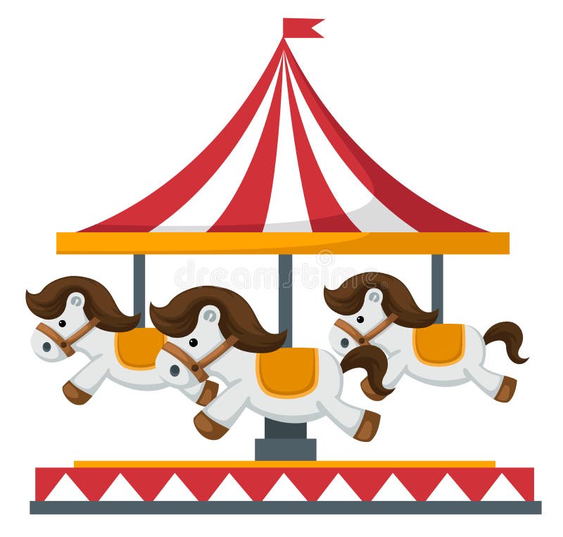 Vintage Merry Go Round Carousel Vector Stock Vector Illustration Of