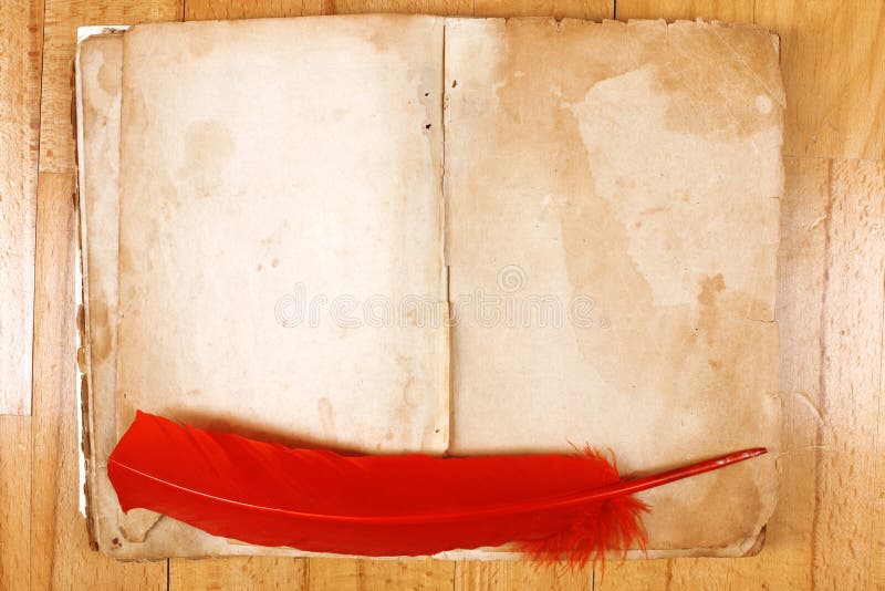 Vintage Message Book with Red Feather Stock Photo - Image of blank ... Vintage Message Book with Red Feather Stock Photo - Image of blank ...