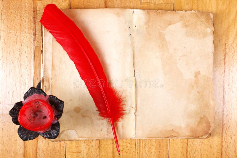 Vintage Message Book with Red Feather Stock Image - Image of notebook ... Vintage Message Book with Red Feather Stock Image - Image of notebook ...