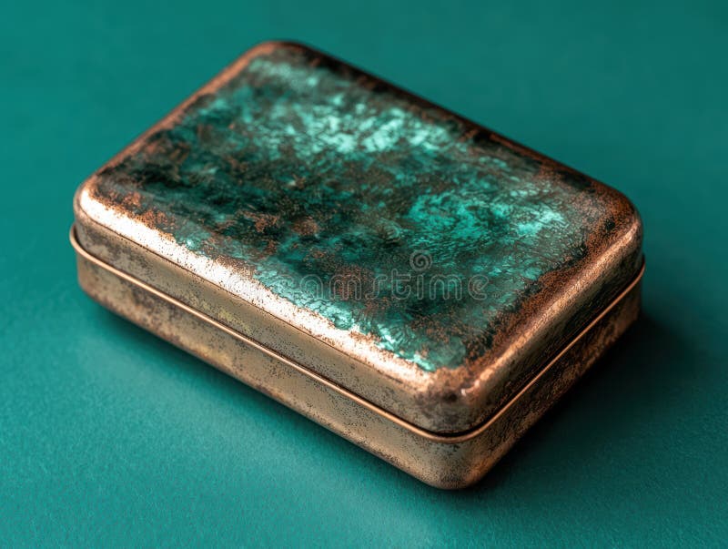 A Vintage Metal Box with a Weathered Patina. Stock Illustration ...