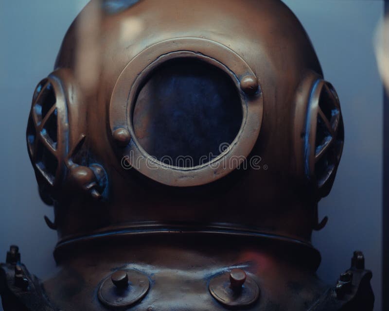 Vintage Metal Diving Helmet Stock Photo - Image of ancient, metal ...