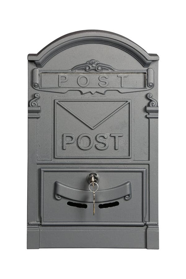Vintage Metal Mail Box on White Backround Stock Photo - Image of ...