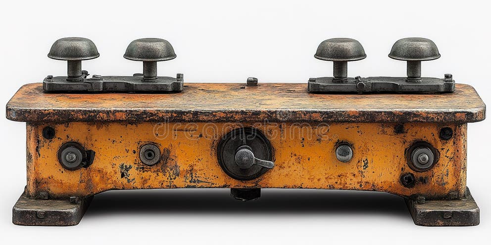 Vintage Metal Tool with Knobs, Well-worn Surface, Used in Crafting or ...