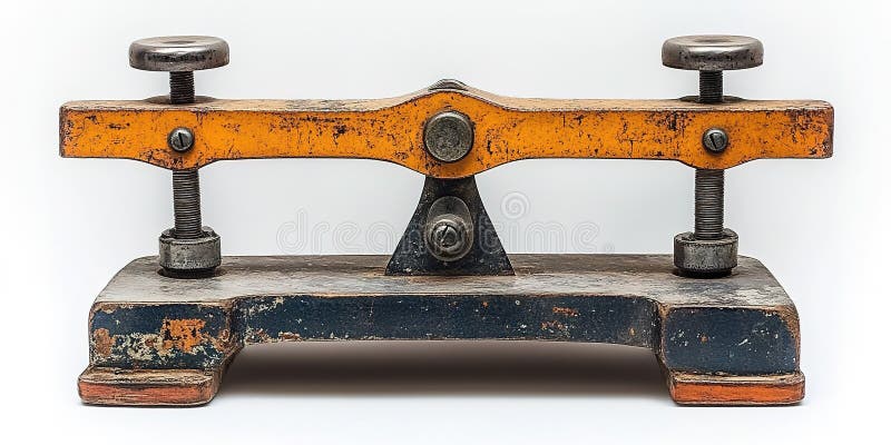 Vintage Metal Tool with Orange and Black Accents Designed for Precision ...