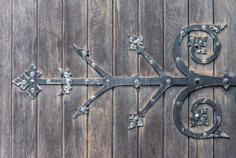 Vintage Metal Tracery on the Wooden Surface Stock Photo - Image of ...