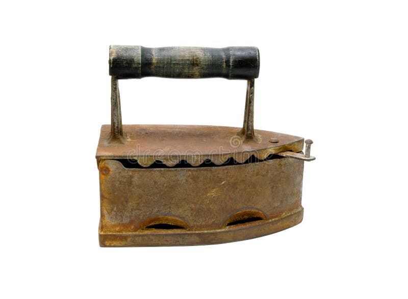 Vintage Metallic Iron. Side View. Stock Image - Image of domestic ...