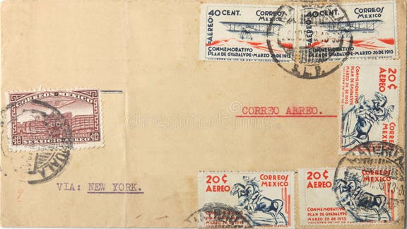 Vintage Mexican Envelope of 1938 Editorial Photography - Image of ...