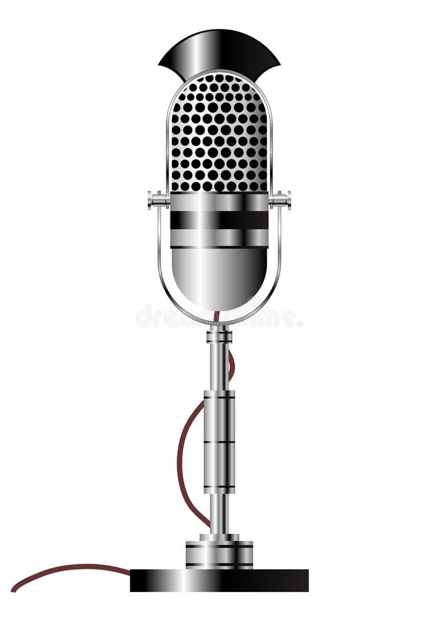 Vintage microphone stock vector. Illustration of clipart - 20993474